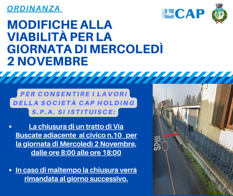 Comune di Arconate | News - MODIFICHE ALLA VIABILITA' 2 NOVEMBRE